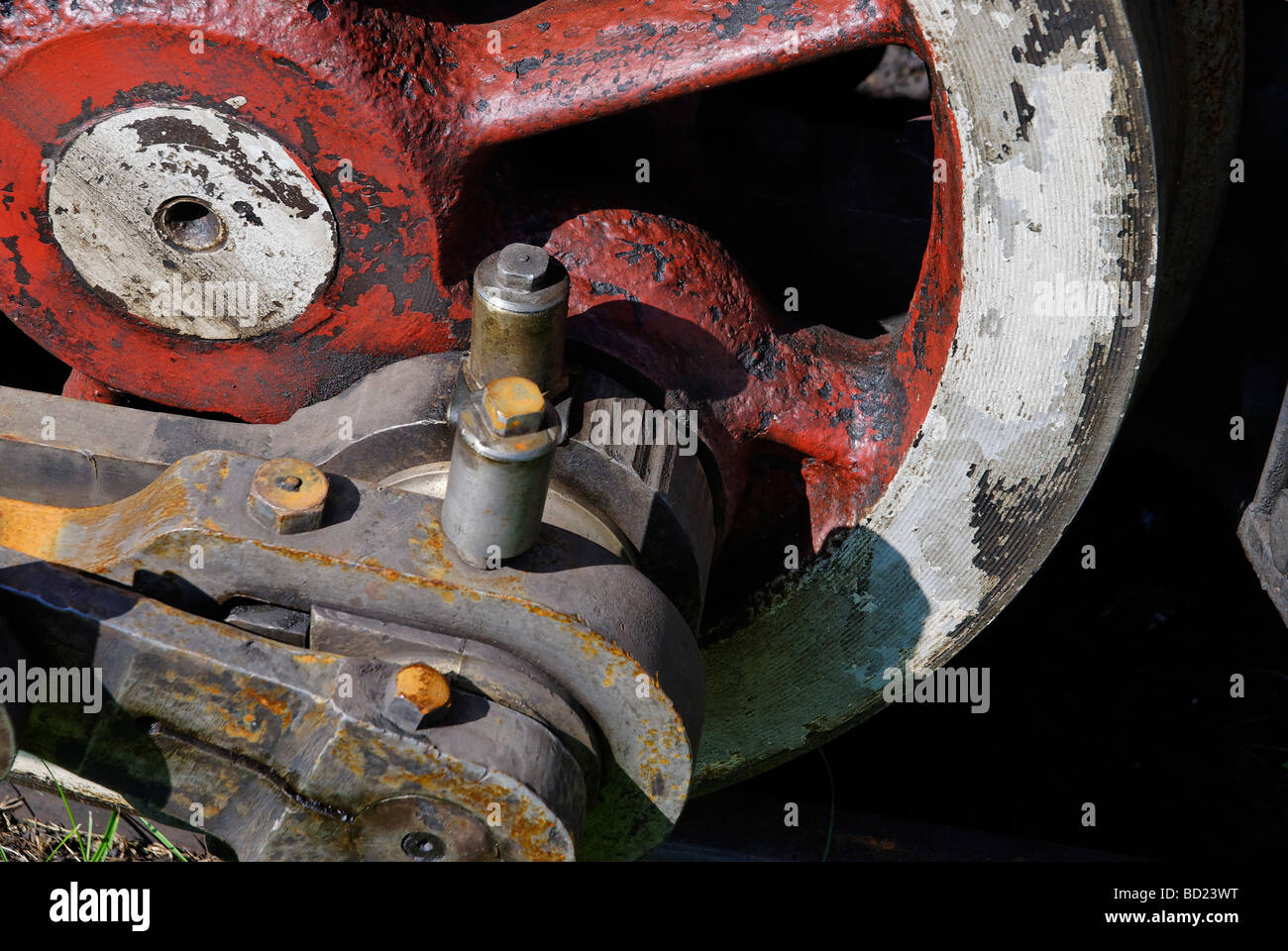 Wheel of steam engine Stock Photo - Alamy