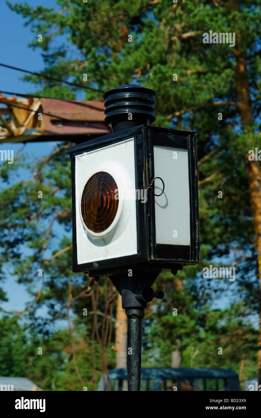 Light lantern of old rail switch Stock Photo - Alamy