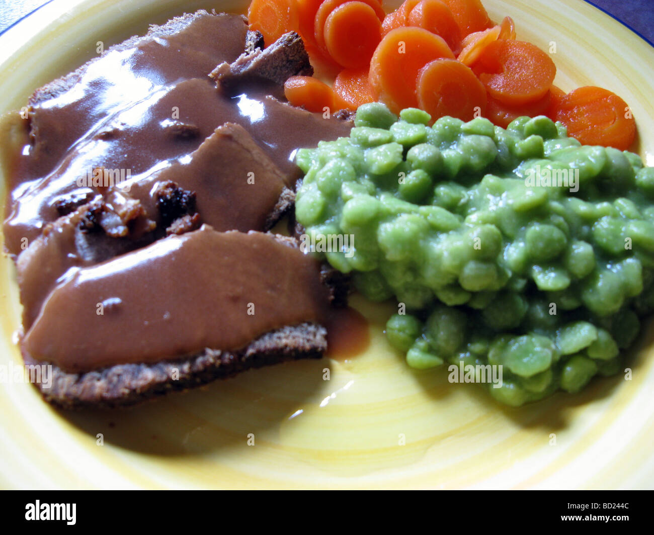 beef dinner sunday lunch on plate Stock Photo - Alamy