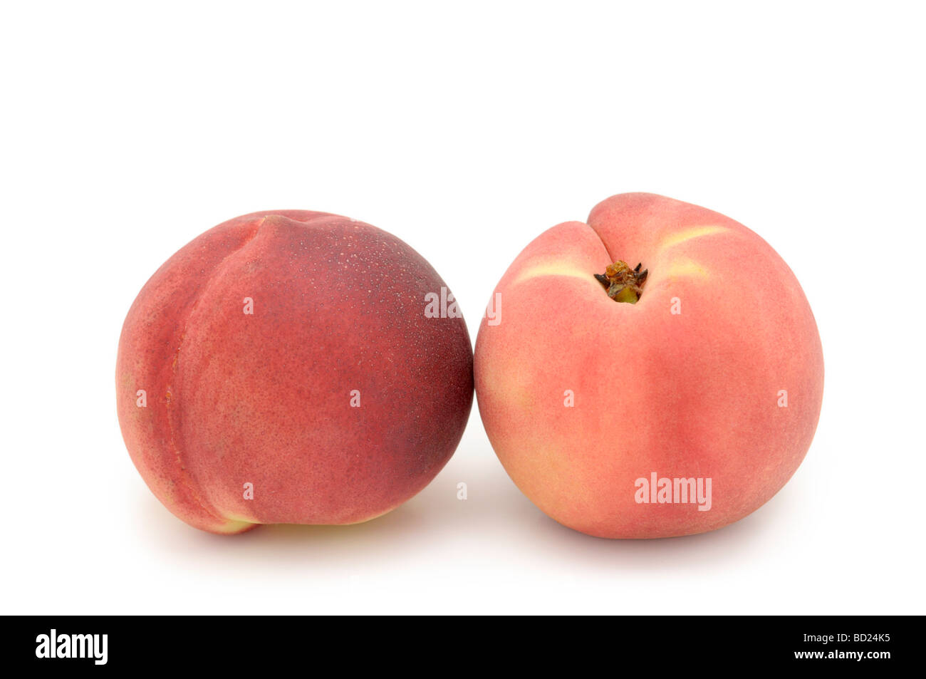 Pair of White Peaches, White-fleshed Peaches (prunus persica Stock ...