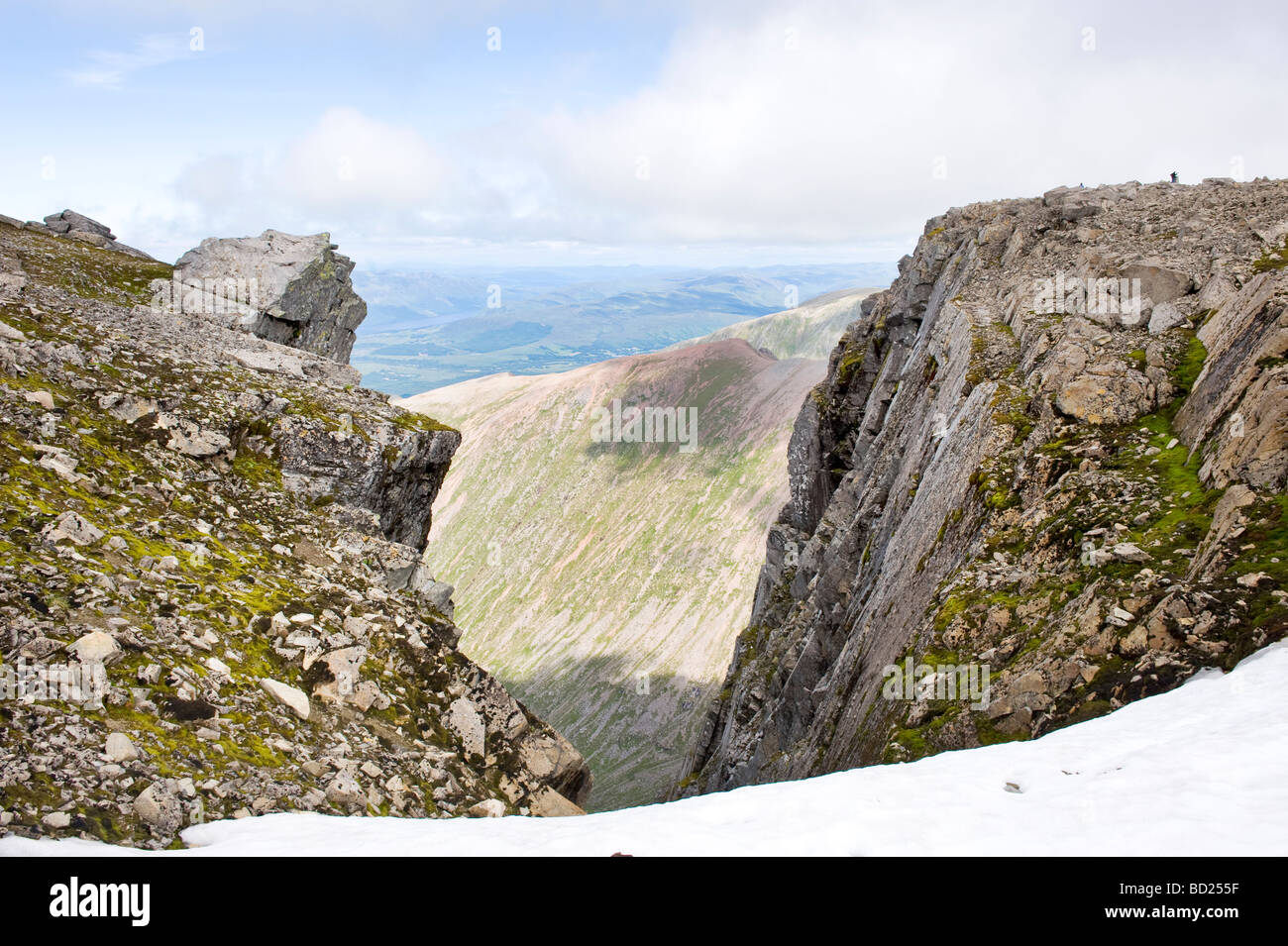 FORT WILLIAM INVERNESSSHIRE The snow-capped and rocky summit of Ben ...
