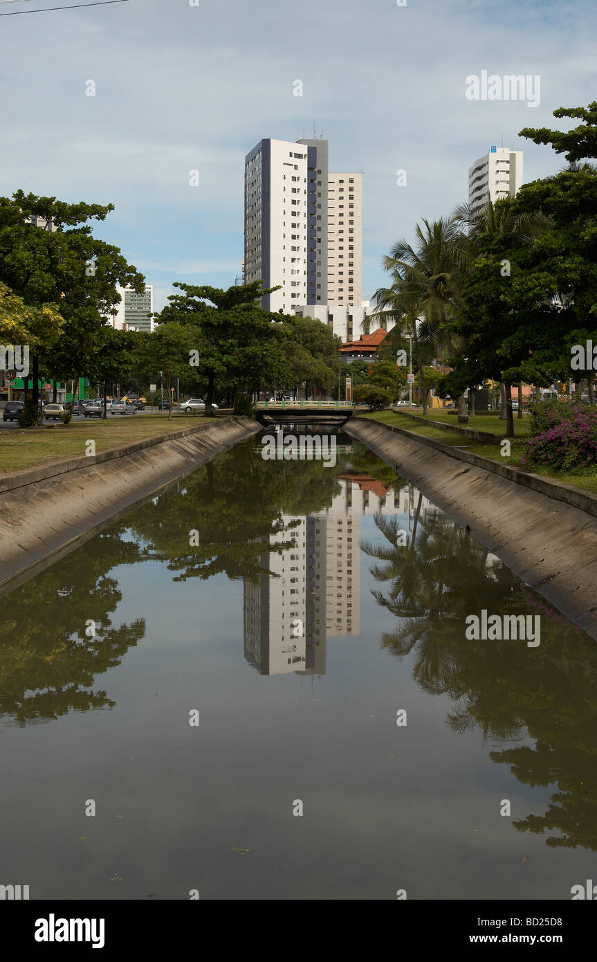High rise building and canal Recife Brazil Stock Photo - Alamy