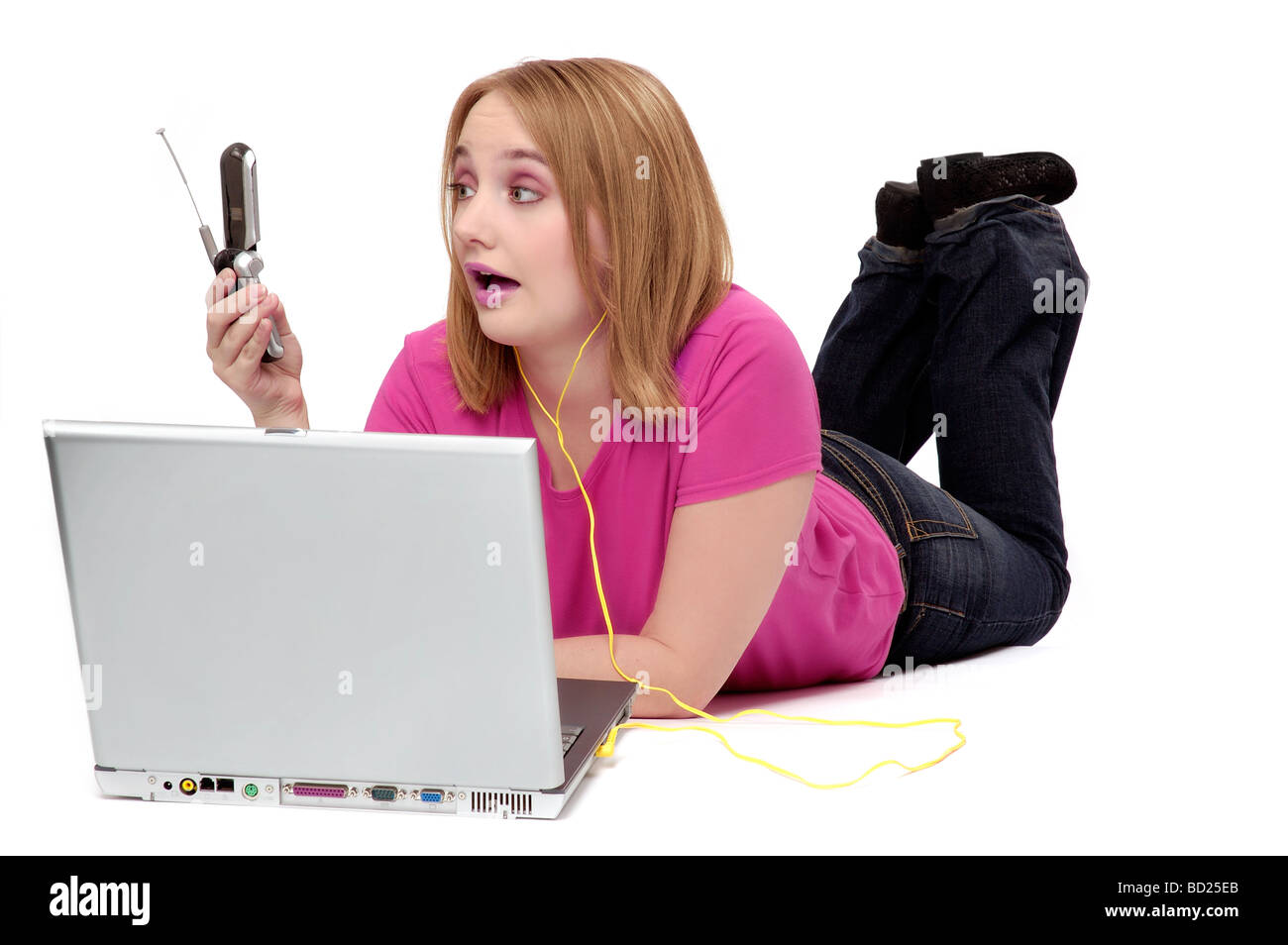 Person distracted by phone Cut Out Stock Images & Pictures - Alamy