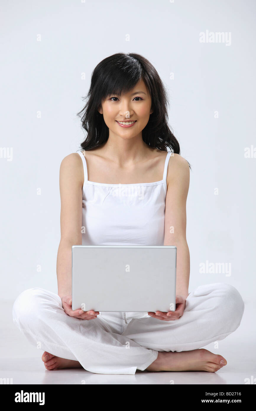 Chinese girl using laptop,China Stock Photo - Alamy