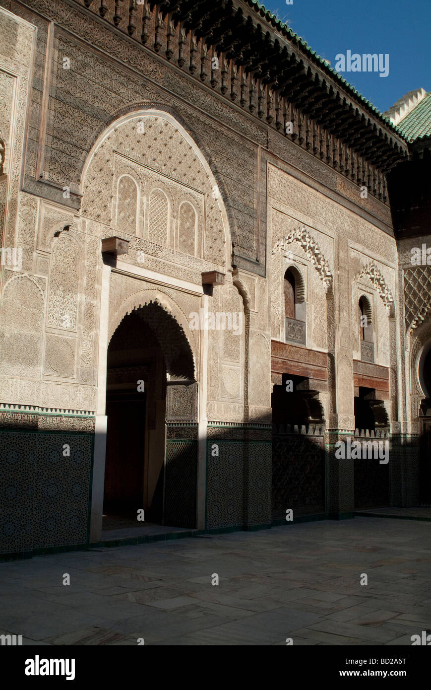 Inner atrium of the Medersa Bou Inania Fes Morocco Stock Photo - Alamy