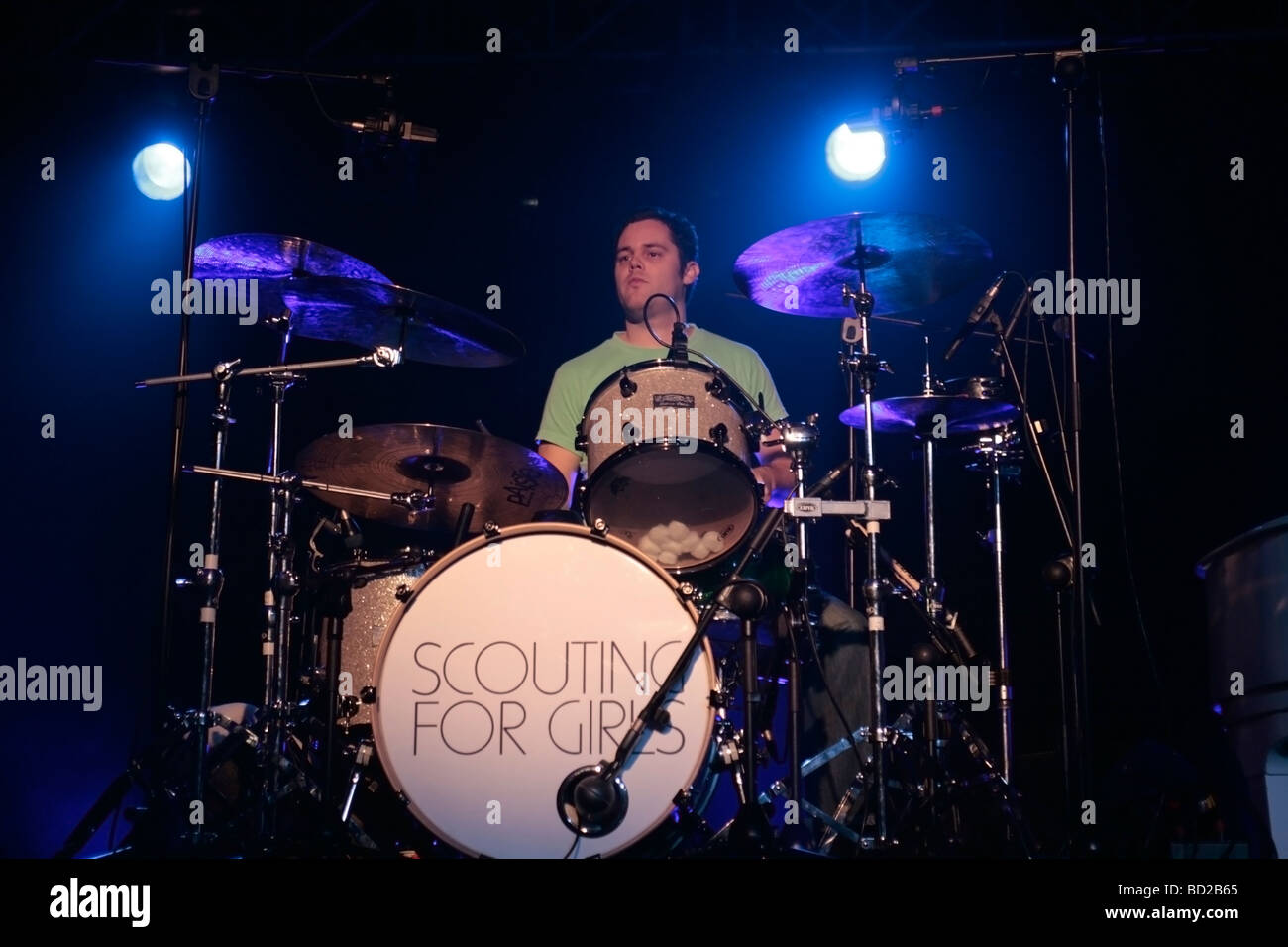 Peter Ellard of Scouting for Girls performs at St Georges Market in ...