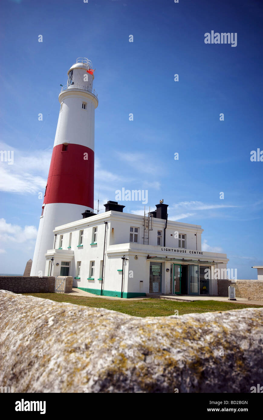 Portland Bill Lighthouse Dorset UK Boundary Wall Stock Photo - Alamy