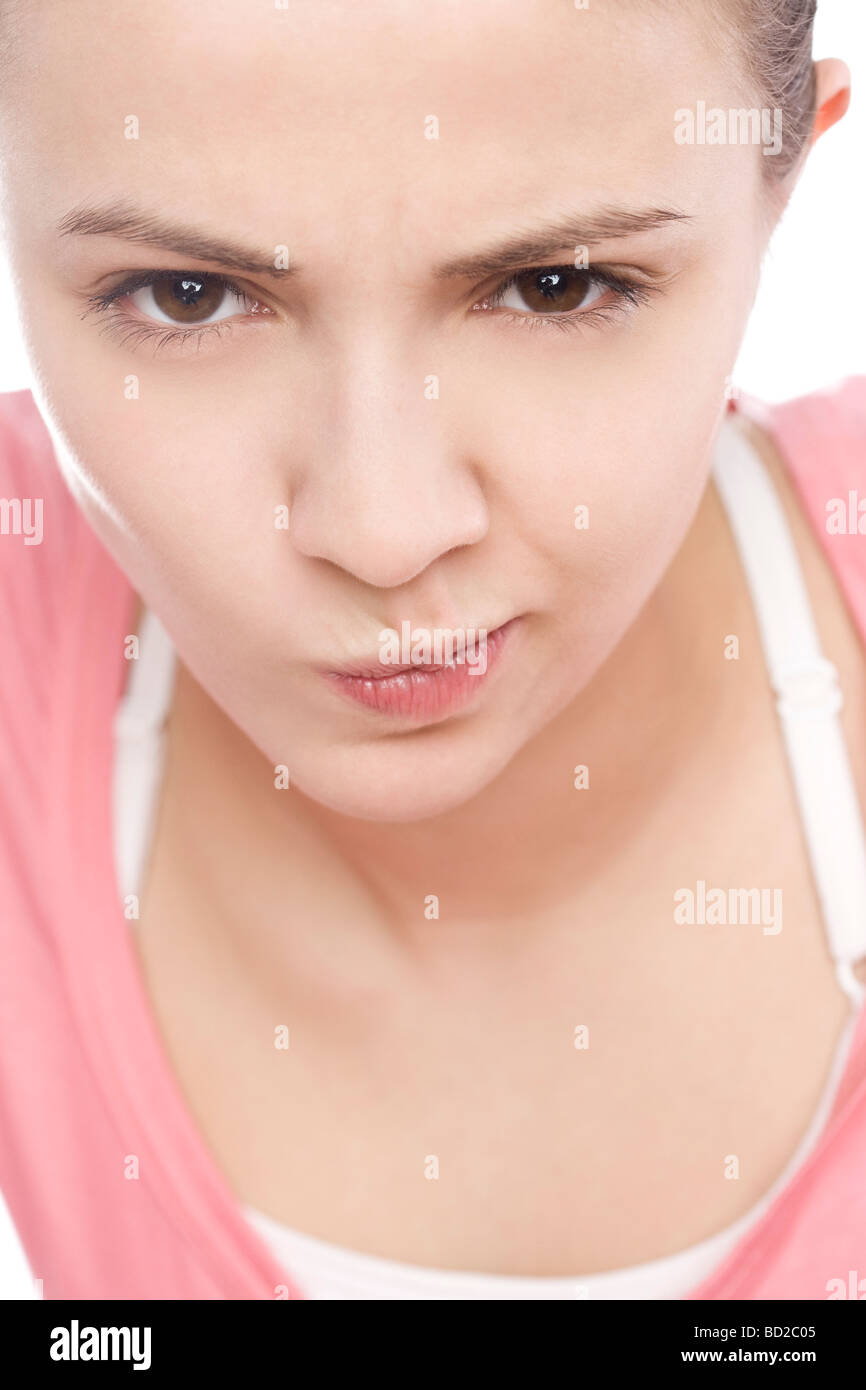 Portrait of angry woman Stock Photo - Alamy