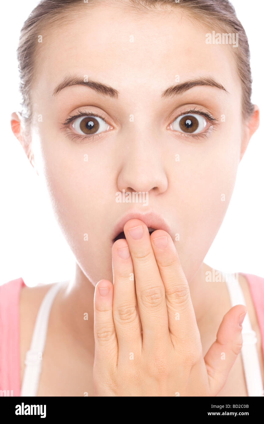 Portrait of surprised woman Stock Photo - Alamy