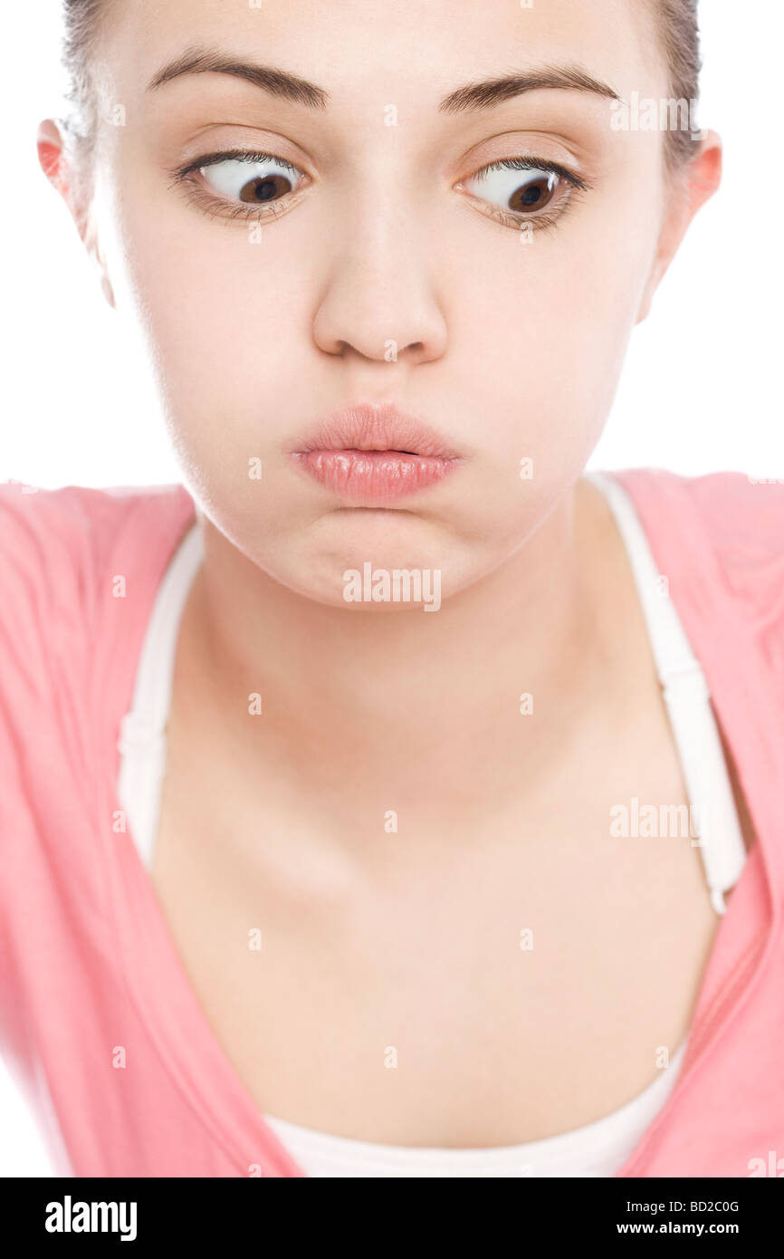 Young woman bored Stock Photo - Alamy