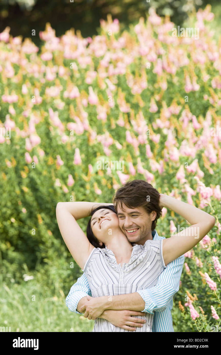 Loving couple in park Stock Photo - Alamy