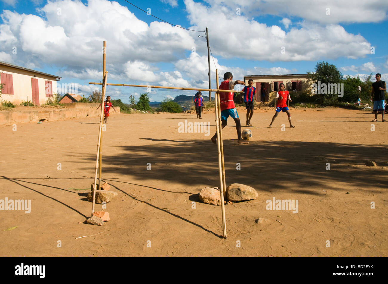 playing football in Antananarivo Madagascar Stock Photo - Alamy