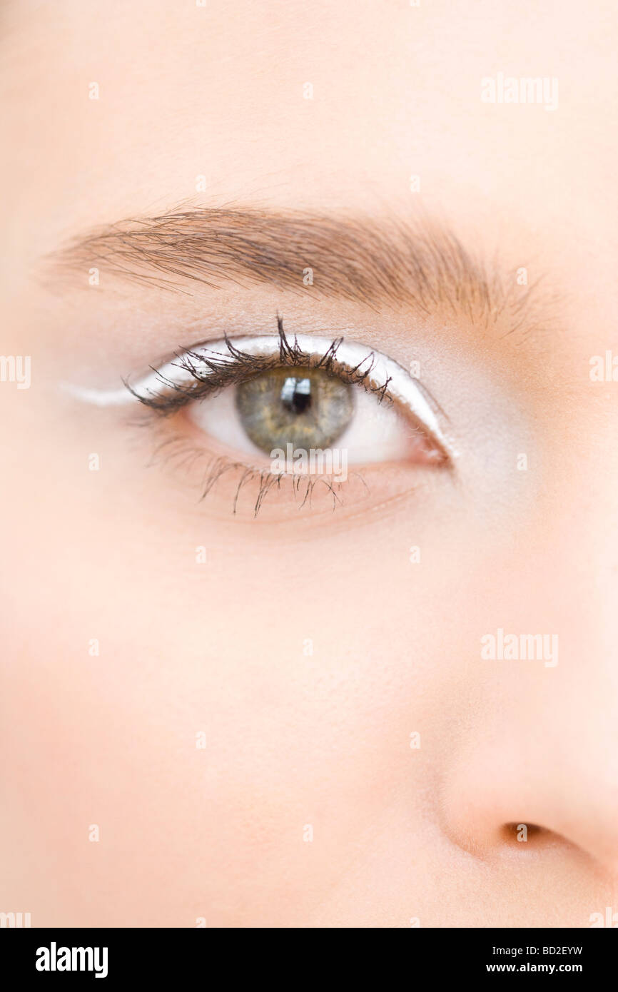 young woman with white make-up Stock Photo - Alamy