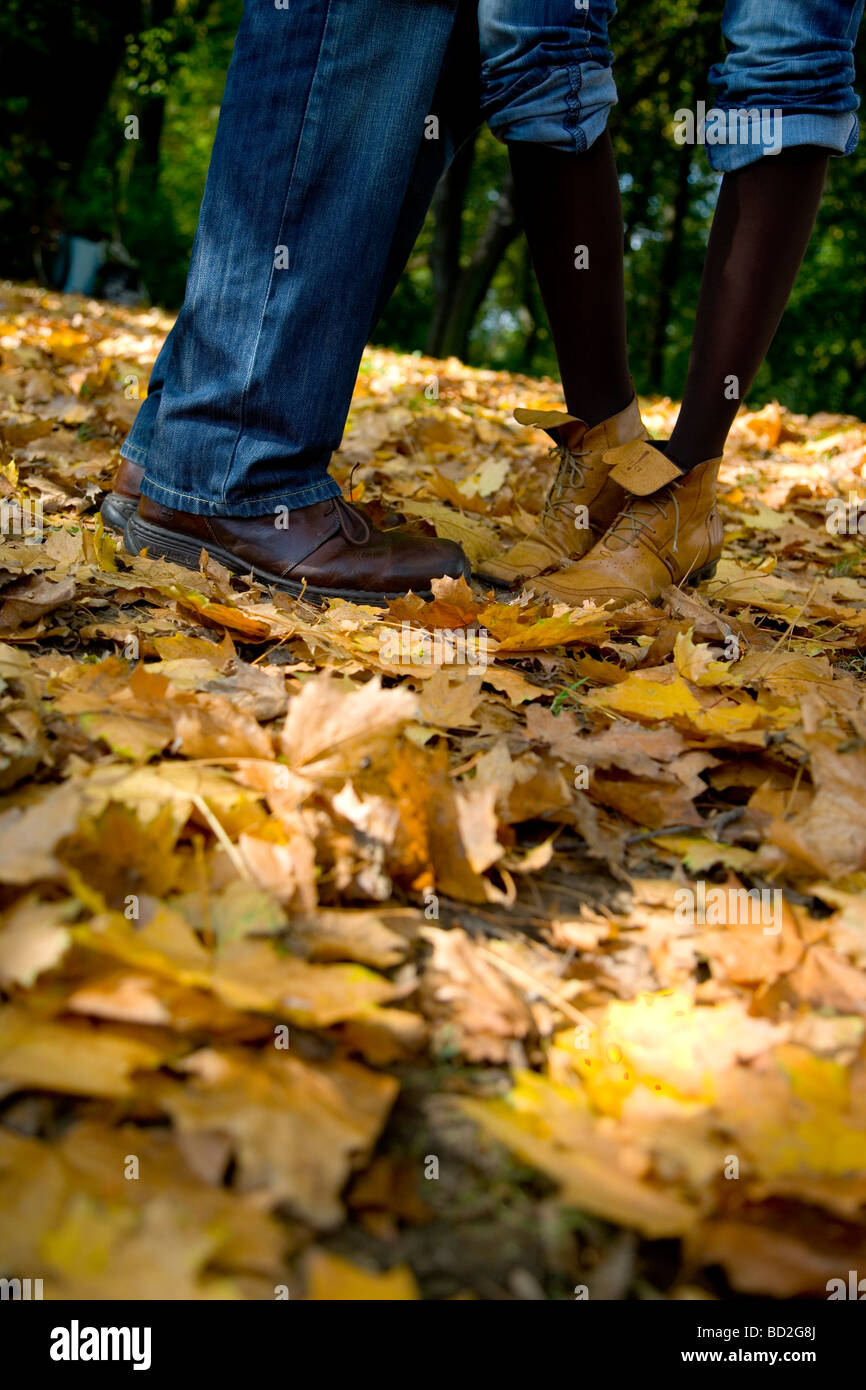 Loving couple in park Stock Photo - Alamy
