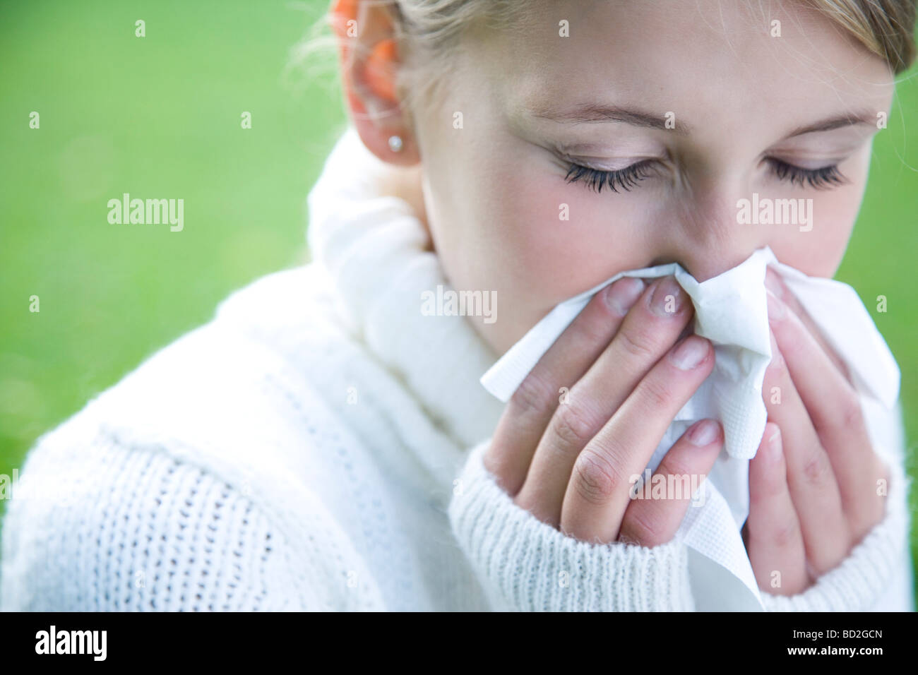 young woman with fever Stock Photo - Alamy