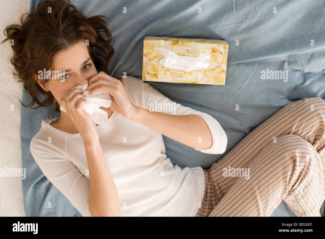 Sick woman having catarrh Stock Photo - Alamy