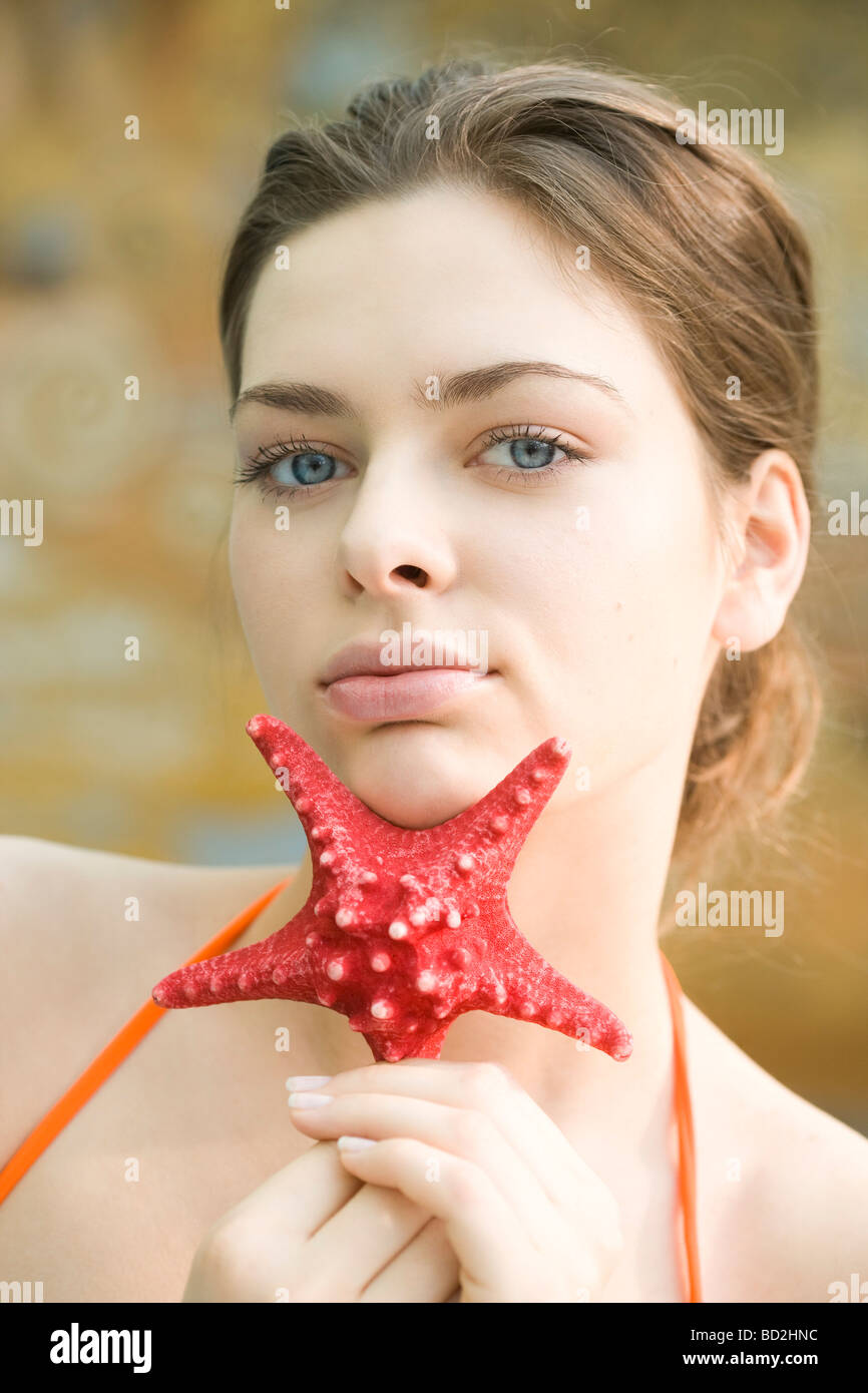 beauty woman with sea shell Stock Photo - Alamy