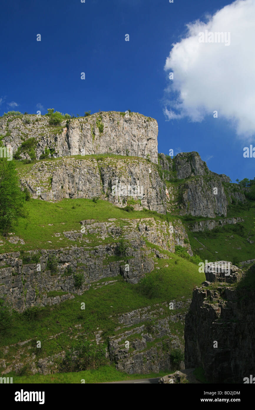 The towering limestone cliffs in Cheddar Gorge, Somerset, England, UK ...