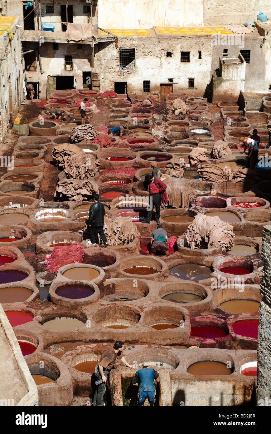 Tanneries Fes Morocco Stock Photo - Alamy