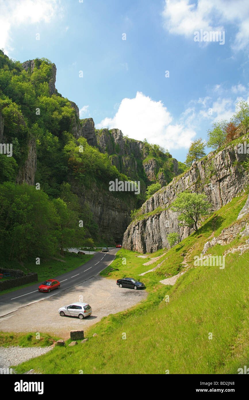 The towering limestone cliffs in Cheddar Gorge, Somerset, England, UK ...