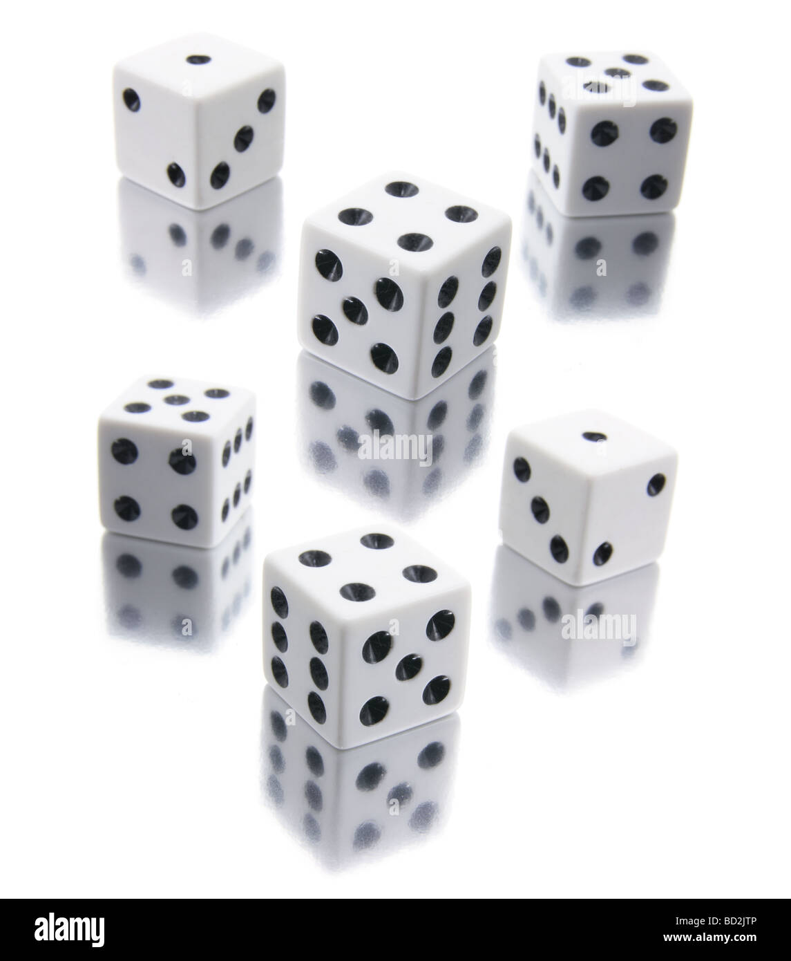 Stacks of Dice on White Background Stock Photo - Alamy