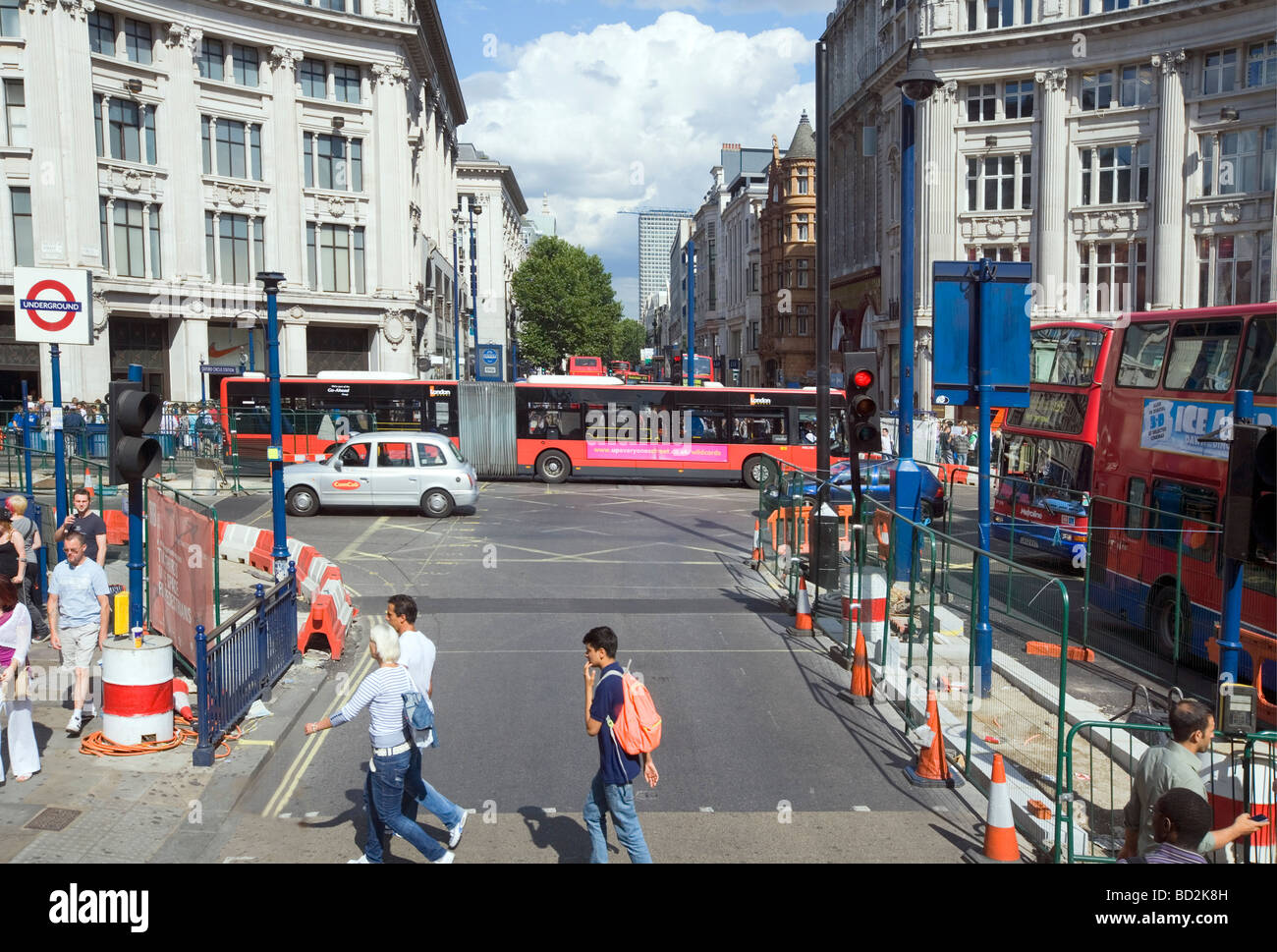 Bendy Bus buses traffic Oxford Circus. London. England. UK. Europe ...