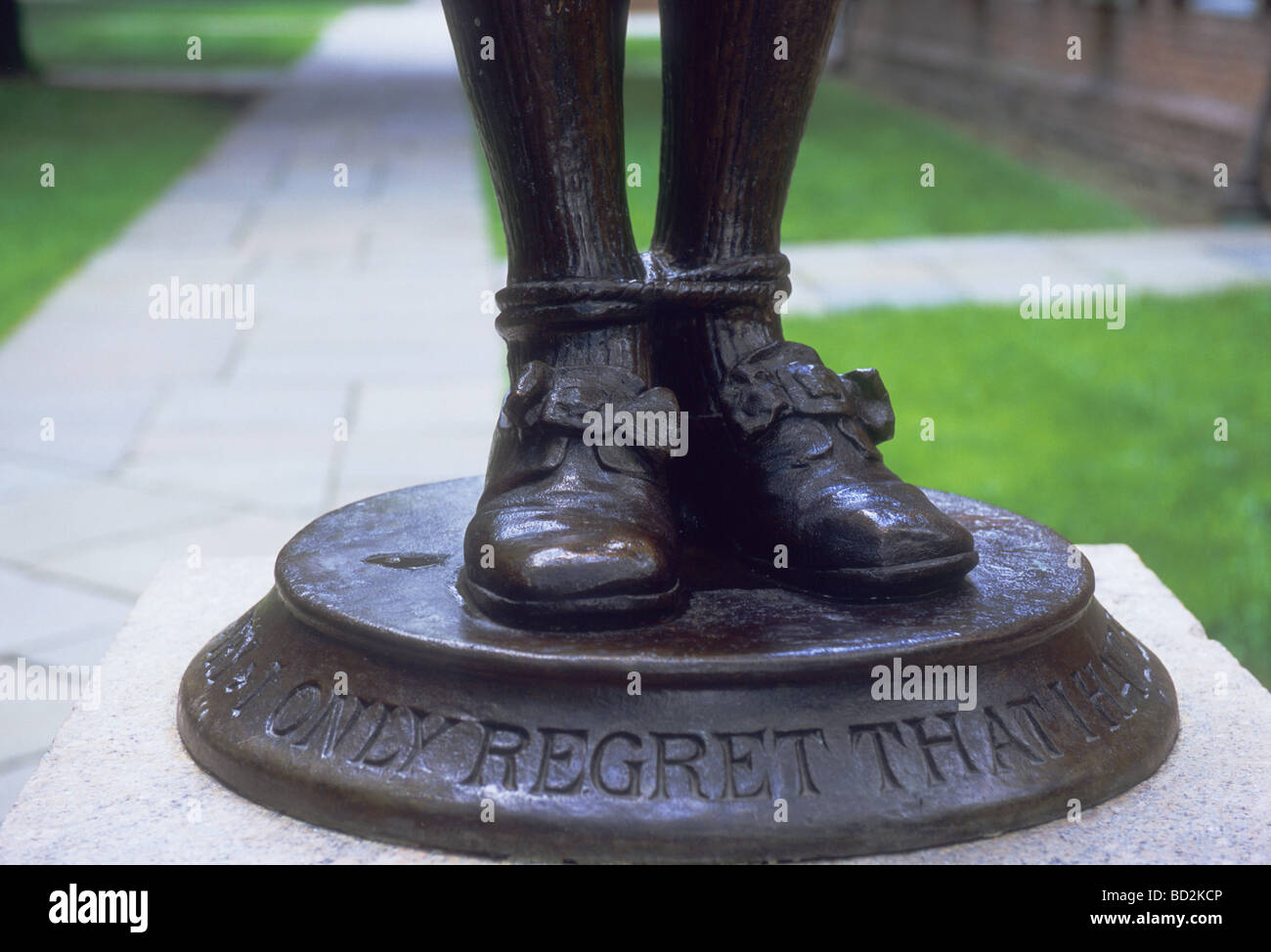 Yale University New Haven Connecticut Statue of Nathan Hale Feet Bound ...