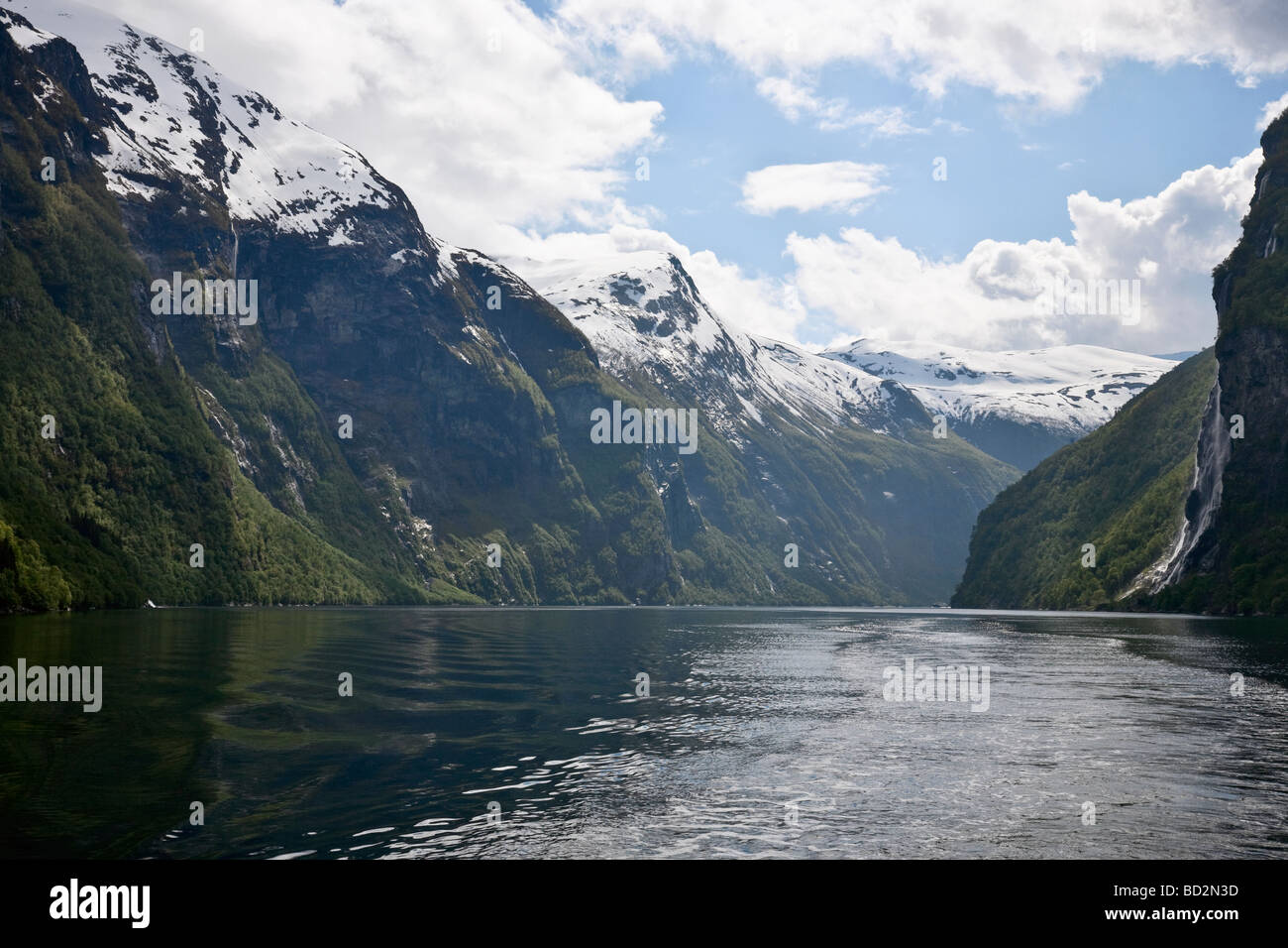 Geiranger fjord landscape in Norway Stock Photo - Alamy