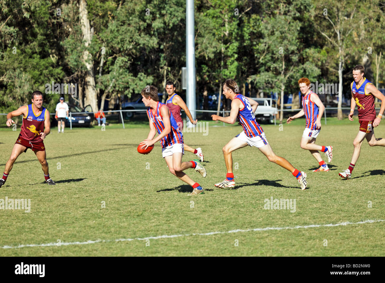Australian rules football being played hi-res stock photography and ...