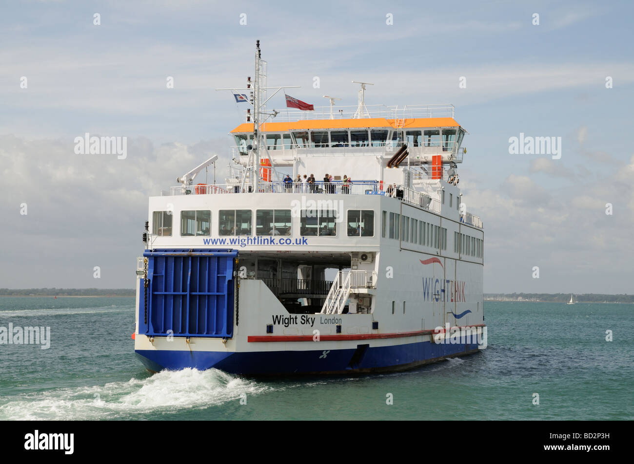 Wightlink vehicle and passenger ferry Wight Sky underway the Solent ...