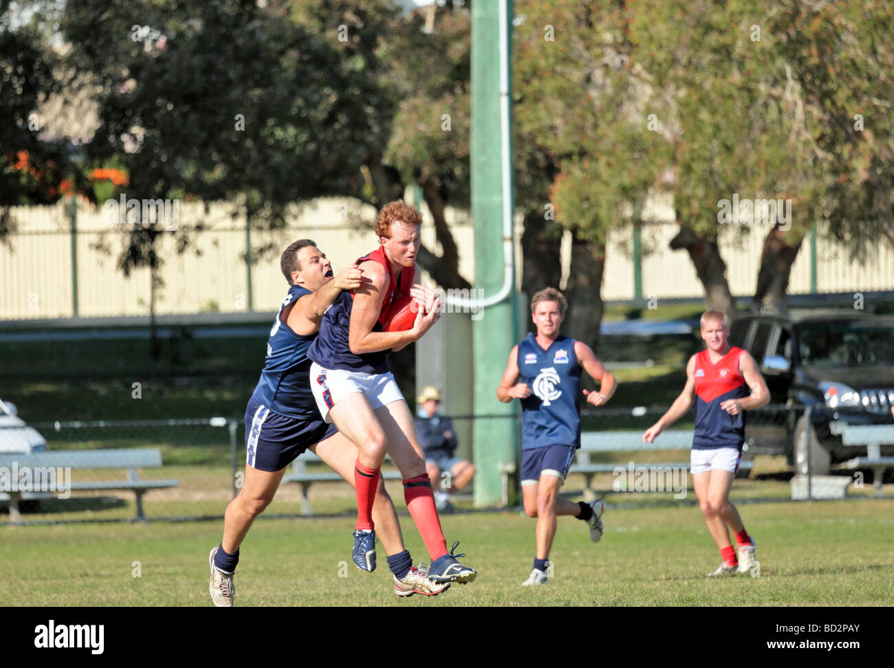 Football being played hi-res stock photography and images - Alamy