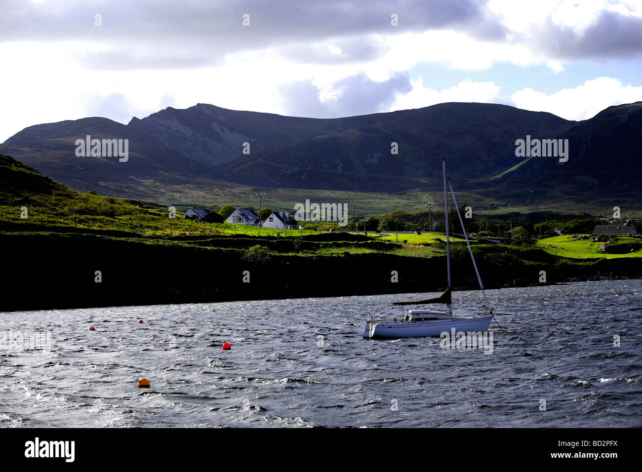 Small Sailing Boat Landscape Teelin County Donegal Ireland Stock Photo ...