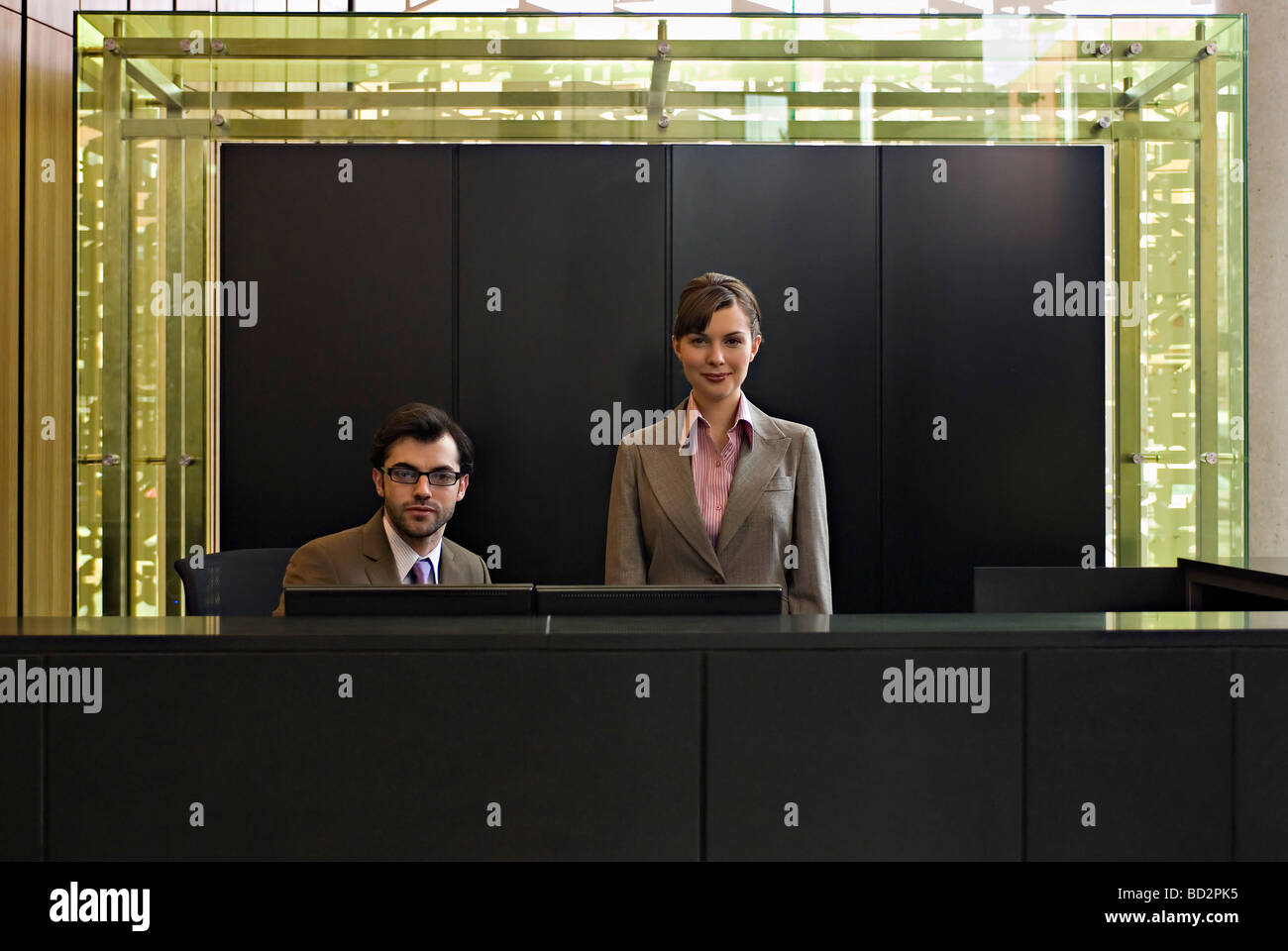 woman and man at reception Stock Photo - Alamy