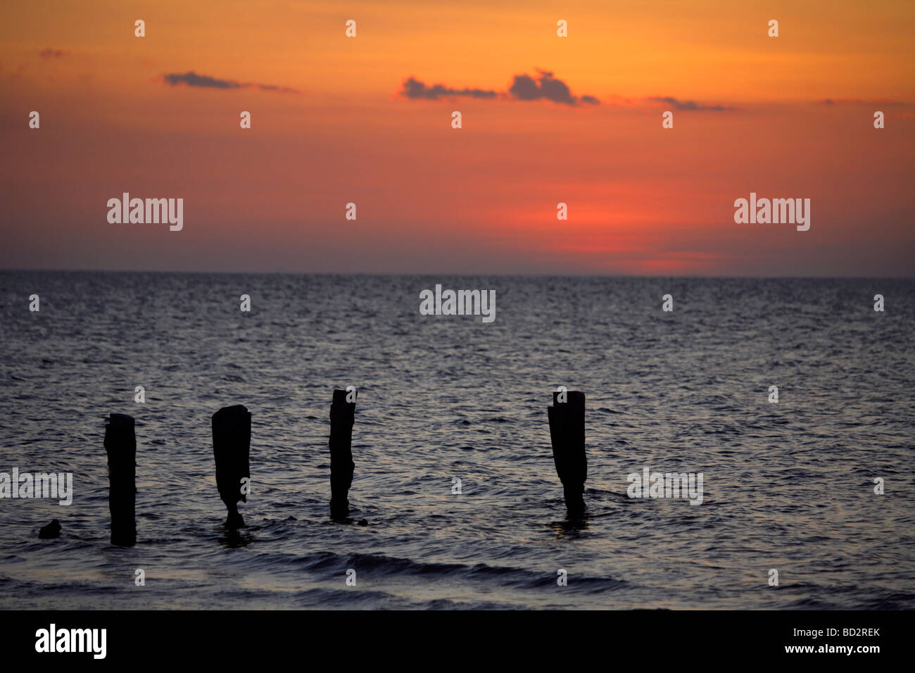 Sunset over Holbox Island, Quintana Roo, Yucatán Peninsula, Mexico, a ...