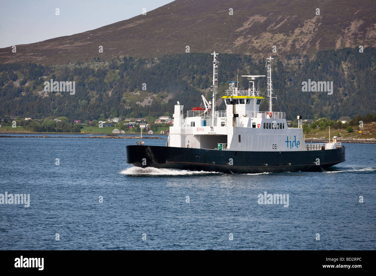 Car ferry in a fjord Stock Photo - Alamy