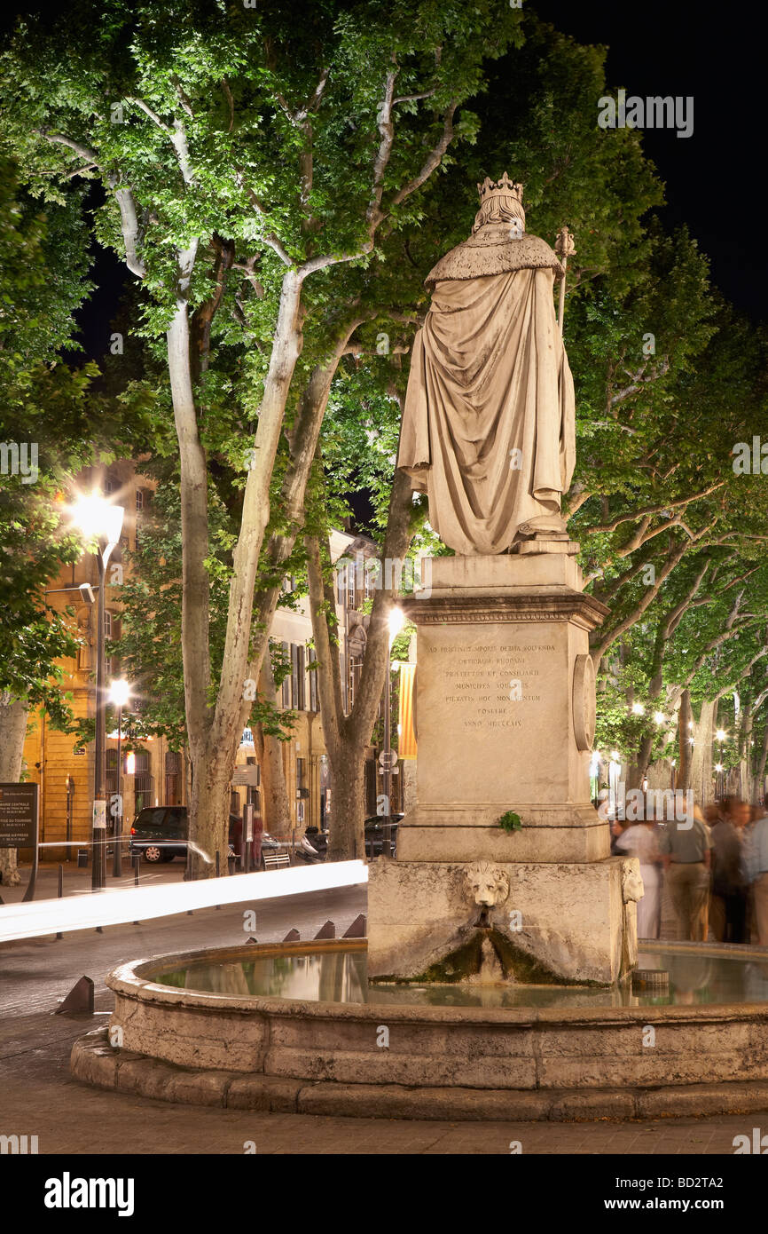 Statue of King Rene at the Cours Mirabeau Aix en Provence Provence ...
