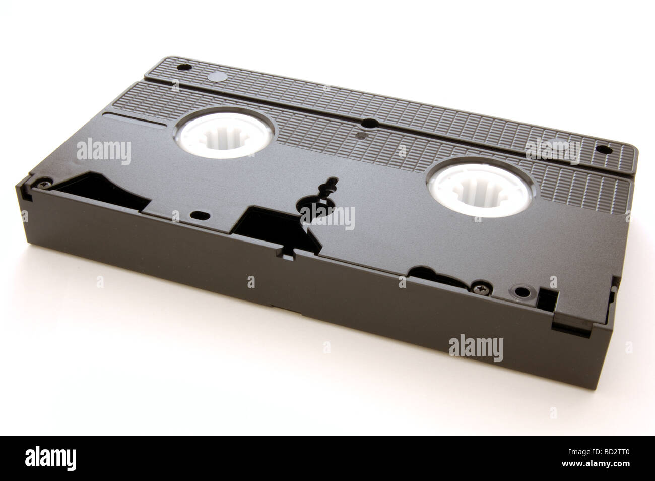 bottom of a VHS video cassette on white background Stock Photo - Alamy