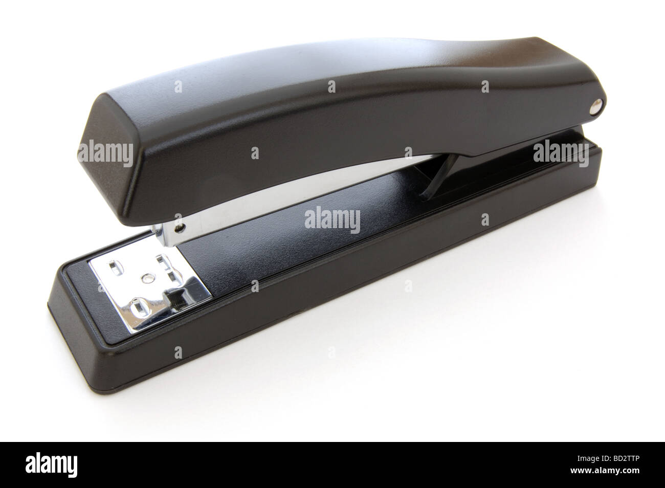 Black paper stapler isolated on a white background Stock Photo - Alamy
