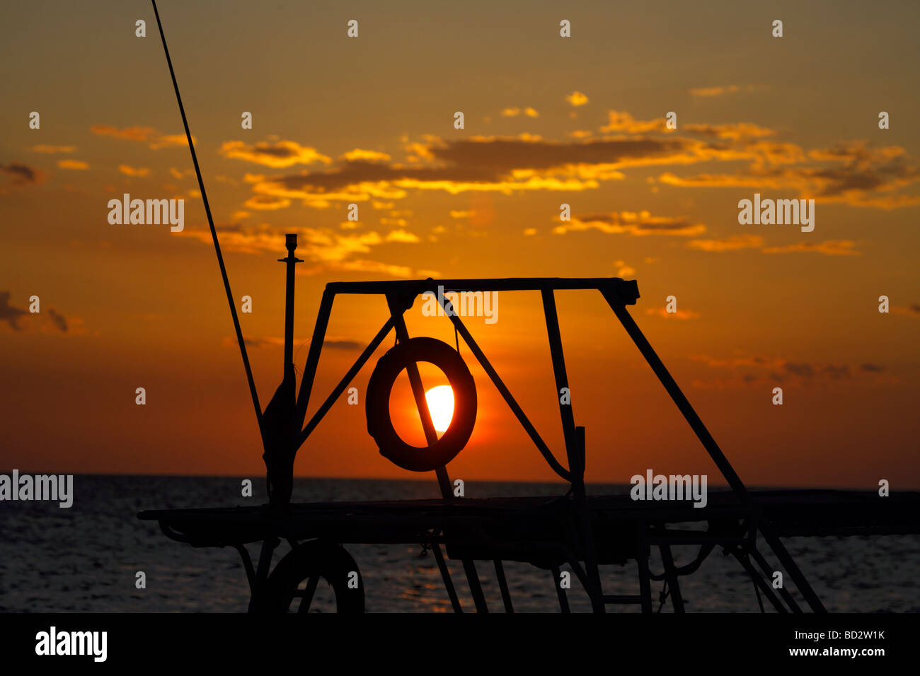 Sunset over Holbox Island, Quintana Roo, Yucatán Peninsula, Mexico, a ...