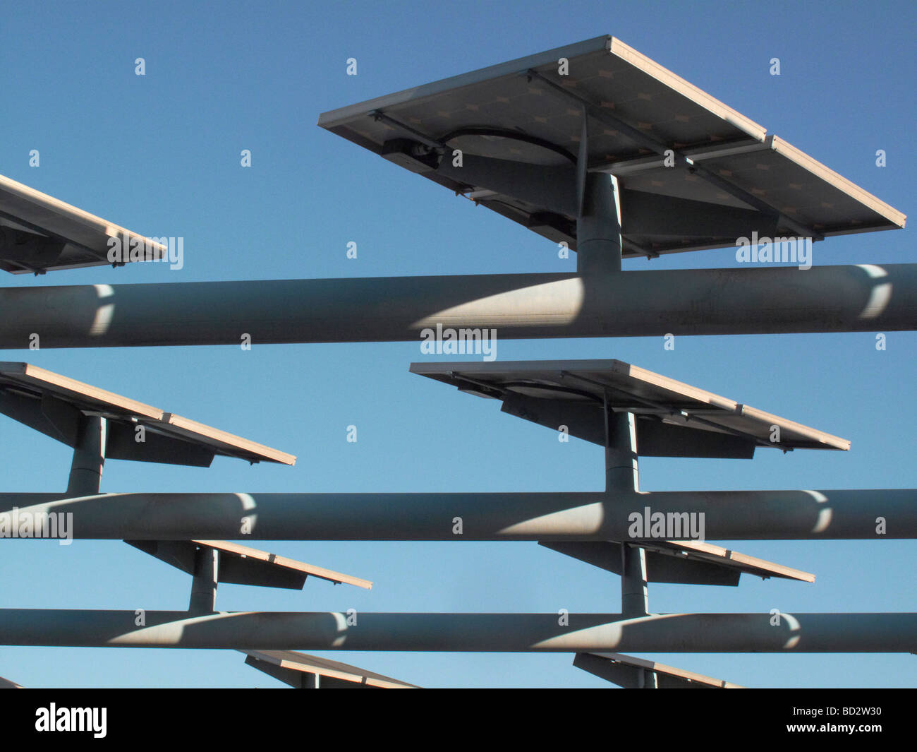 Solar panels mounted on roof Stock Photo - Alamy