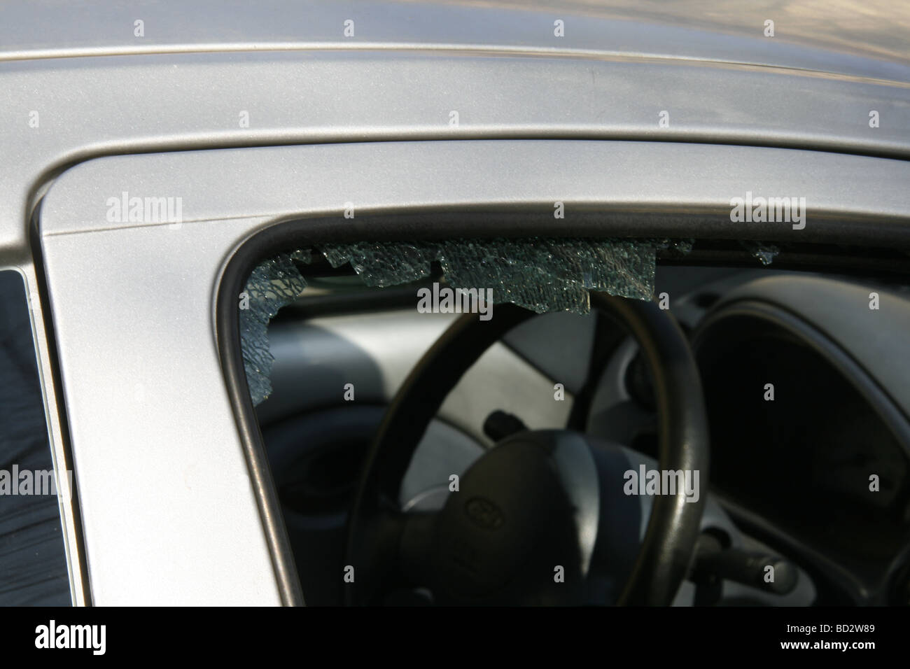 detail of broken car window Stock Photo - Alamy