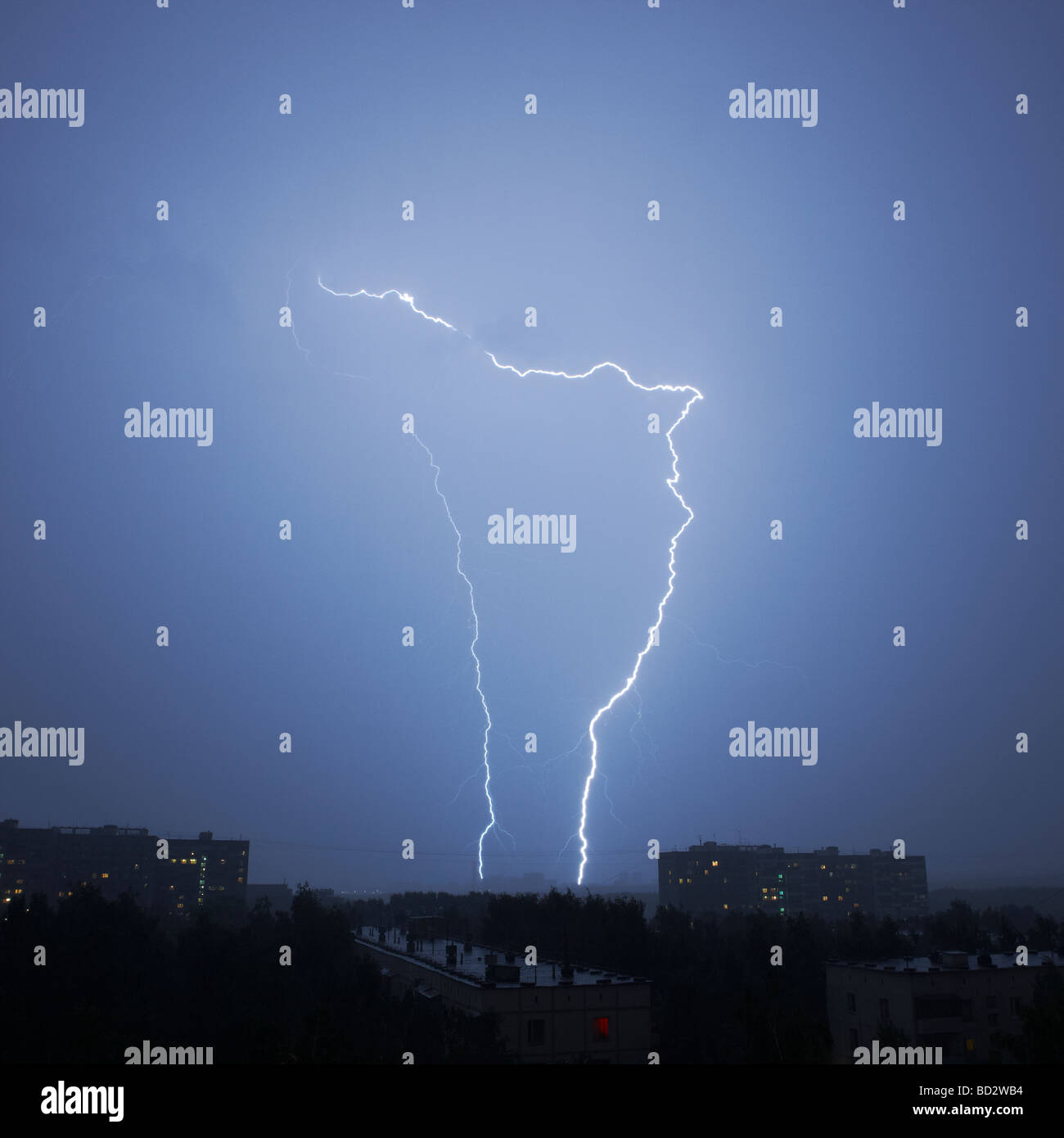 Summer lightning storm in Moscow, Russia Stock Photo - Alamy