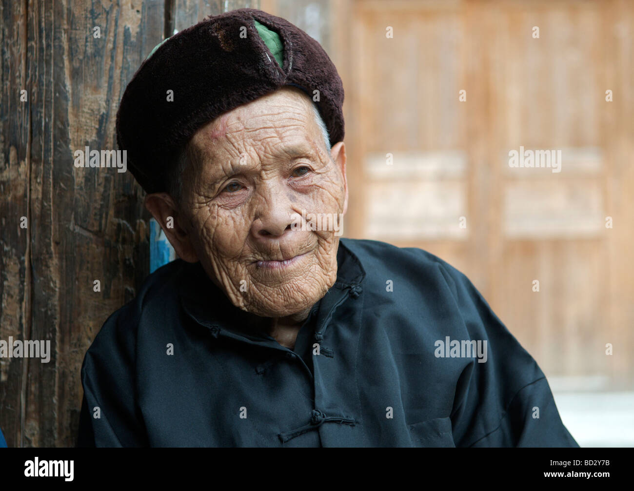 Portrait old Dong man Zhaoxing Guizhou Province China Stock Photo - Alamy