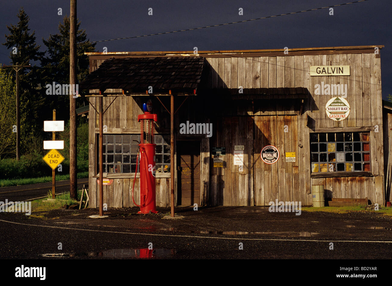 Historic gas station old gas pump with cheap gas price signs displayed ...