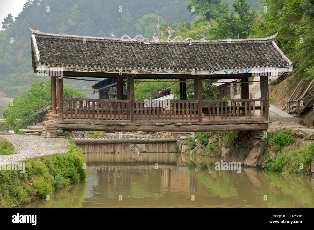 Wind and rain bridge Zhaoxing Guizhou Province China Stock Photo - Alamy