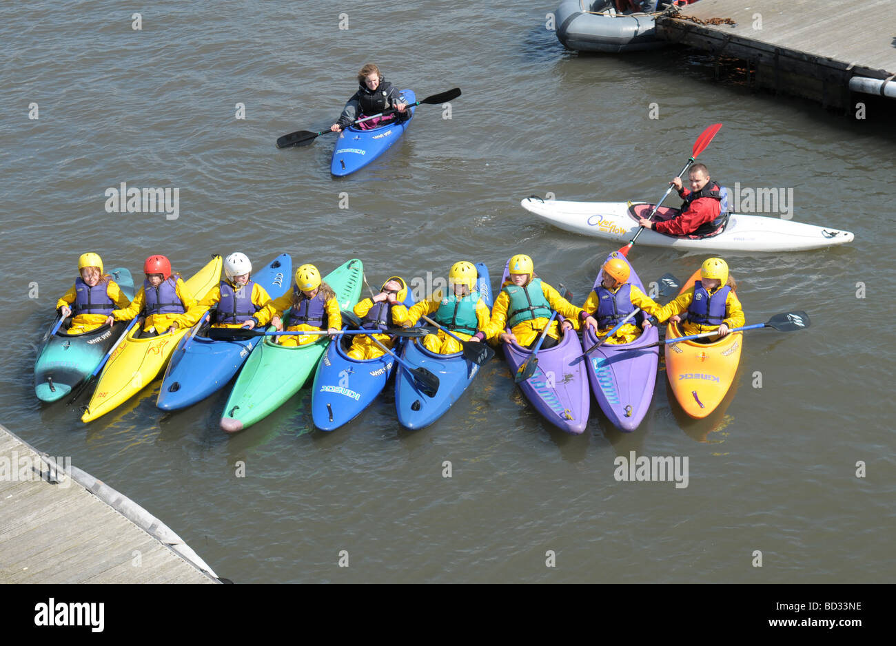 Dinghy and canoe training for children Stock Photo - Alamy