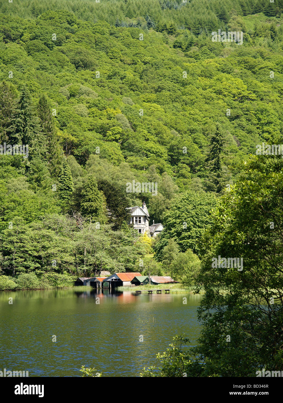 Boat House on Loch Ard near Aberfoyle Scotland UK Stock Photo - Alamy