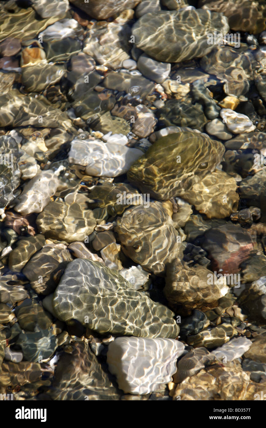 aerial view of stones in empty clear sea water Stock Photo - Alamy