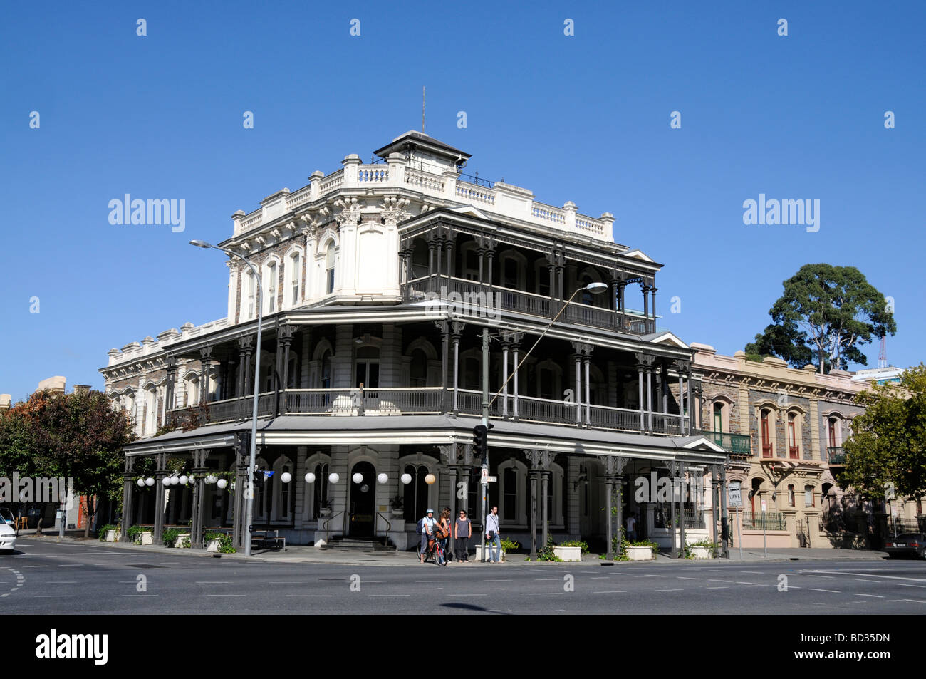 A colonial styled Regency building, the Botanic Bar, in North Terrace ...