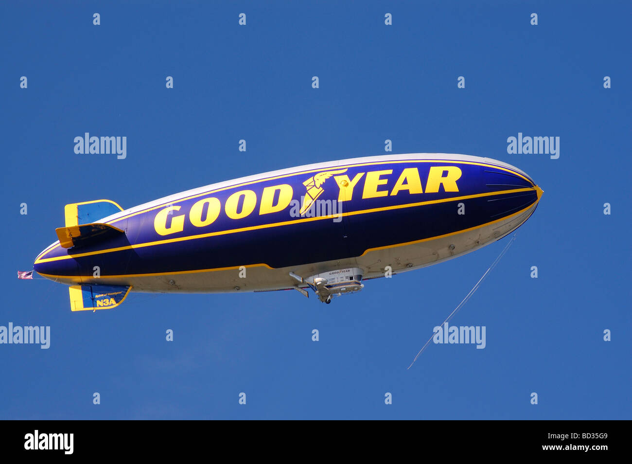 Good Year Goodyear Blimp flying over Goshen Indiana USA Stock Photo - Alamy
